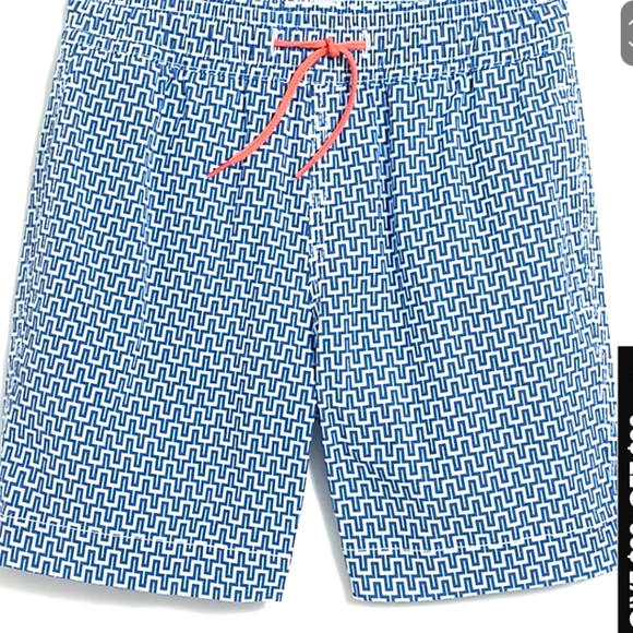 J. Crew | Swim | J Crew Swimwear 6 Stretch Swim Trunk Blue Maze Print ...